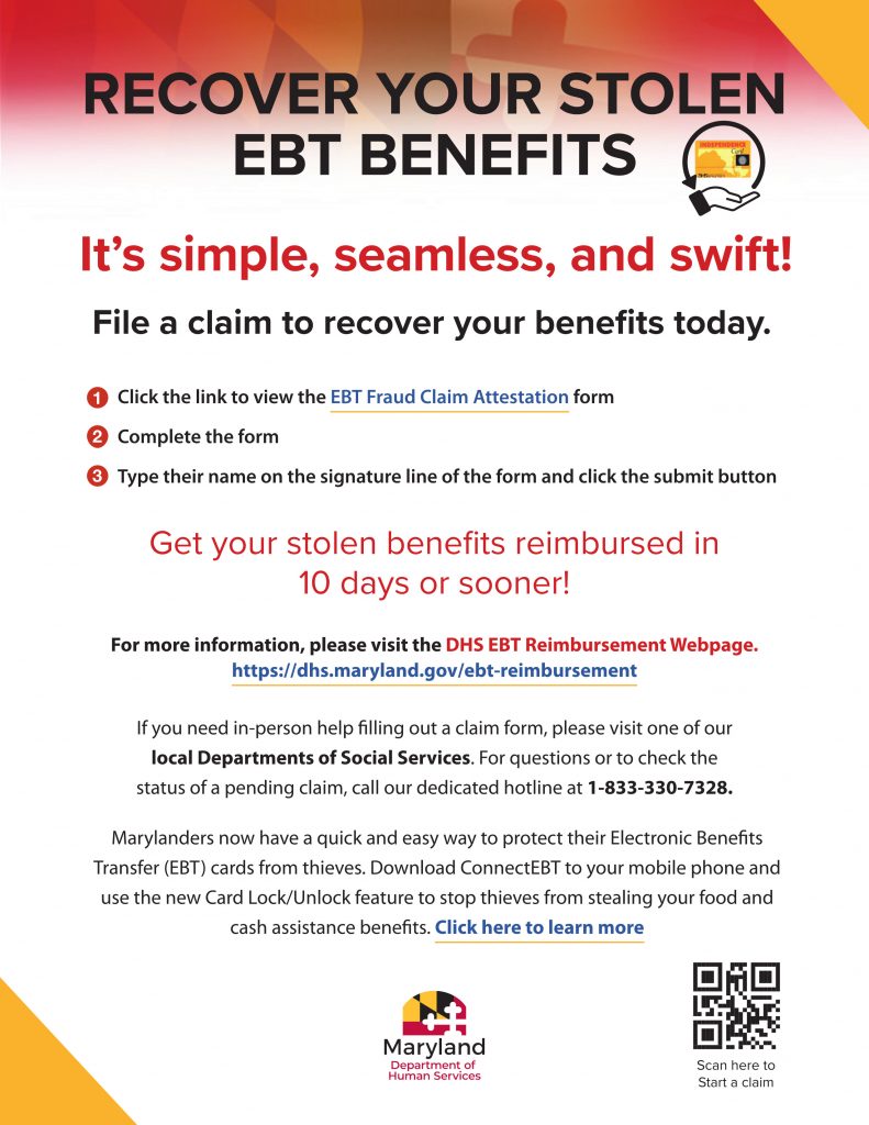 EBT Benefits Reimbursement Toolkit - Maryland Department of Human Services